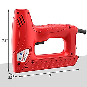 Goplus Electric Brad Nailer, Multi-Tacker Staple Nail Gun for Upholstery and Home Improvement, Includes 800pcs Staples and 200pcs Nails