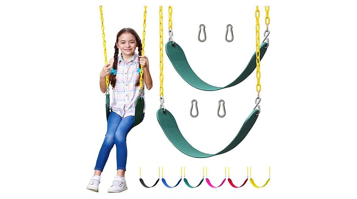 Heavy Duty Swing Set Swings for Kids & Adults - 2 Pack
