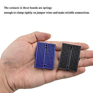 Hahiyo PCB Board Breadborad 170 Point Solderless Lay Flat Large Pitch Hole Firmly Hold Pin Snug Insert No Warp Wobble Springy Contact Point Adhesive Back for Proto Shield Electronics Blocks 6pcs