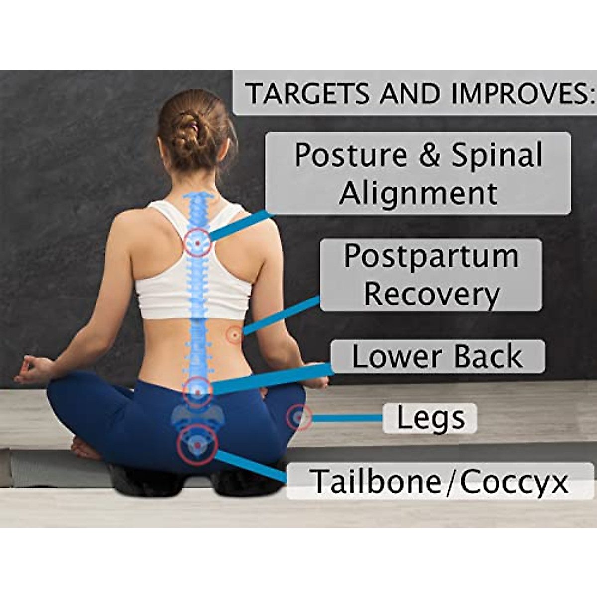 Orthopedic Gel Seat Cushion-Office Chair Cushion w/ 90% More Memory Foam for Sitting Comfort-Ergonomic for Coccyx, Tailbone, Sciatica & Back Pain Relief Perfect for Car, Truck, Wheelchair, Desk Chair