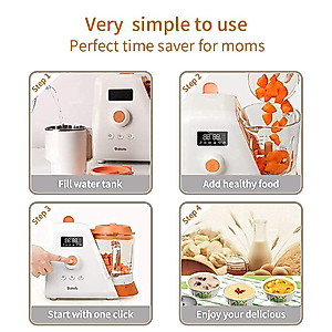 Baby Food Maker |6 in 1 Baby Food Processor nutribullet baby food mill bullet|Blender Grinder Steamer Warmer|Glass Bowl Auto Cleaning |Organic Healthy Multifunctional Machine for Infants Purees