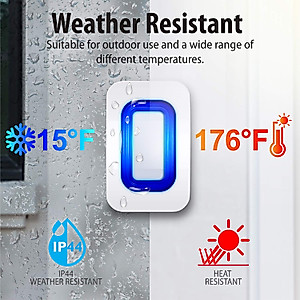 Fosmon WaveLink Door Chime Driveway Alarm Guard Wireless Motion Sensor (500 Feet, 58 Tunes, 5 Volume Levels, LED Indicators) Motion Detector Home/Business/Store Entrance Alert (1 Receiver + 1 Sensor)
