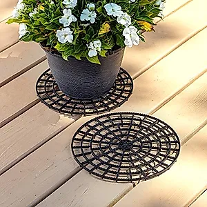 Patio & Deck Floor Protector (Set of 2) | 12 inches Perfect Outdoor Plant Trivet | Plant Base | Plant Stand Outdoor Plant Base | Outdoor Plant Stands for Patio | Deck Planter Plant Coaster