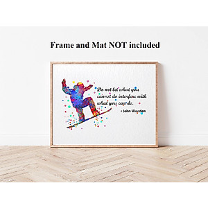 Dignovel Studios 13X19 Unframed Snowboard Sports Do Not Let What You Cannot Do Interfere Quotes Watercolor Art Print Inspirational Wall Art Housewarming Office Home Decor DN557