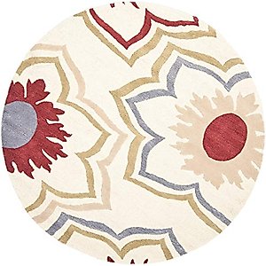 SAFAVIEH Soho Collection 6' Round Ivory/Multi SOH857B Handmade Premium Wool & Viscose Area Rug