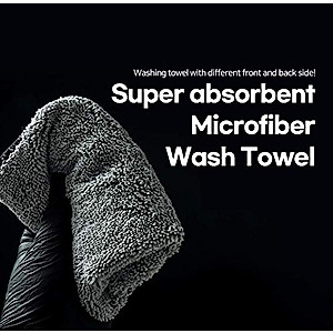 Microfiber Cleaning Cloth for Cars - Professional Car Wash Towel Pad/All-Purpose Cleaning Cloths/Super Absorbency Drying Towel - Detailing and Polishing Cars (12“x16”, Grey, 3PCS)