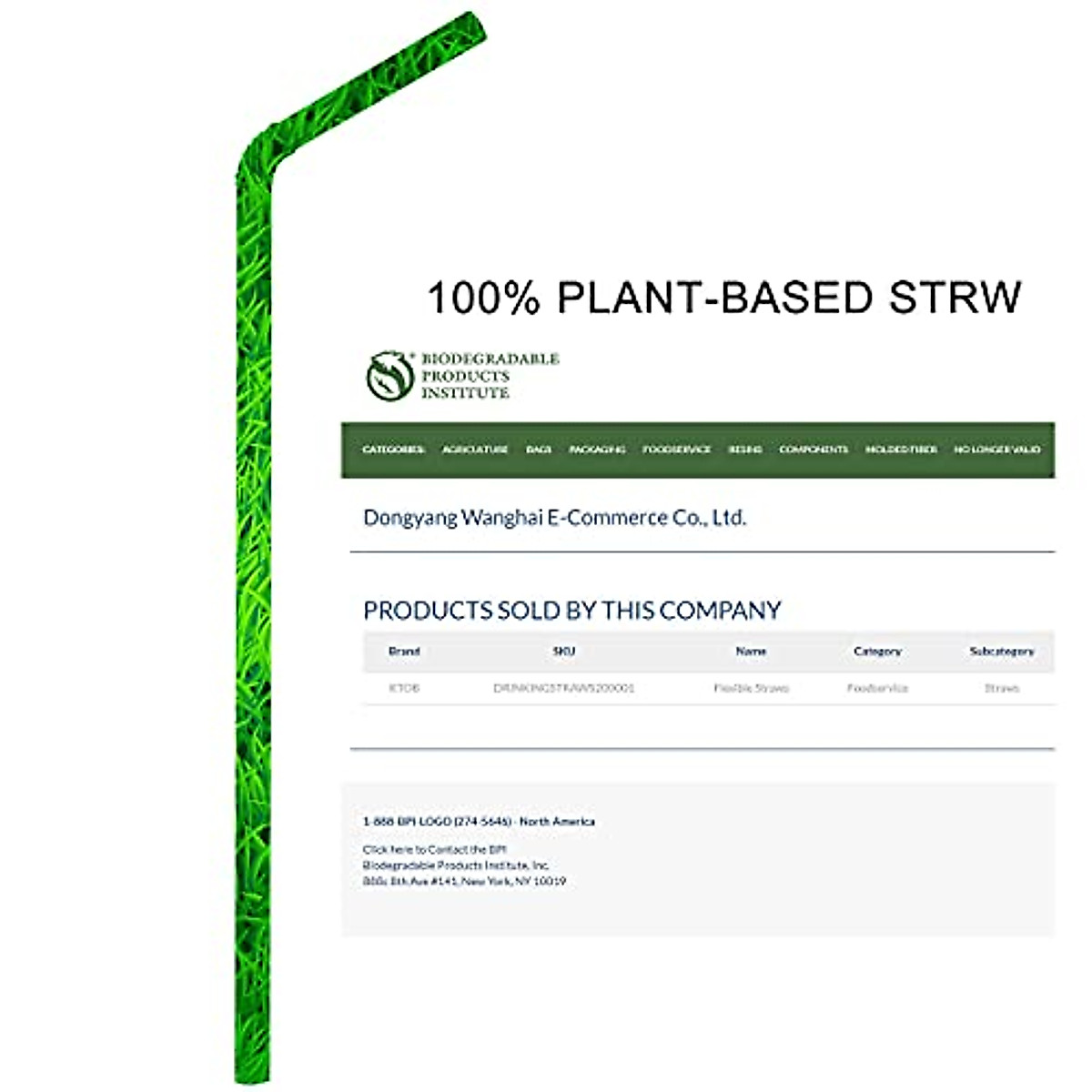 200 Count 100% Plant-Based Compostable Straws - Plasticless Biodegradable Flexible Drinking Straws - A Fantastic Eco Friendly Alternative to Plastic Straws