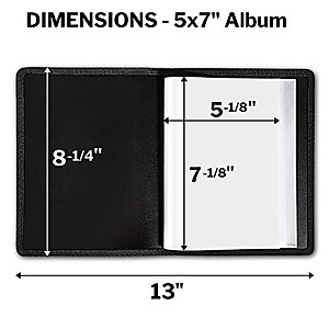 Dunwell Small Photo Albums 5x7 - (2 Pack, Black), Flexible Cover, Portfolio Binder with 24 Sleeves, Holds 48 7x5 Photos, Artwork or Postcards, Mini Picture Brag Books