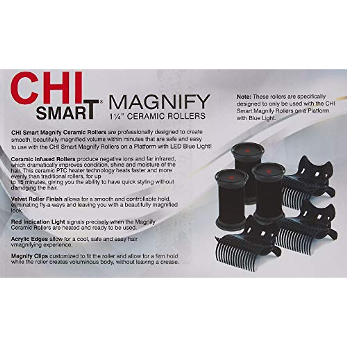 CHI Ceramic Rollers Assortment Medium Rollers + Clips
