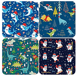Titiweet Dinosaur Shark Animal Christmas Wrapping Paper for Kids - 12 Sheets, 20 x 28 Inches Per Sheet