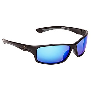 Strike King Plus Hudson Polarized Sunglasses with Matte Black/Gray Frames and Revo Blue Mirror Gray Lenses (SG-SKP36)
