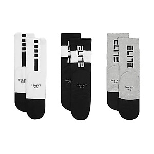 Nike Little Kids' Dri-FIT Elite Crew Socks 3 Pack (B(BN0549-042)/G, 4-5 Years)