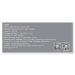 Bugucat Bento Box, Lunch Box with 4 Compartments and Cutlery, Reusable Bento Lunch Box for Adults, Food Storage Containers for School Work and Travel BPA-Free, Microwave-& Dishwasher-safe