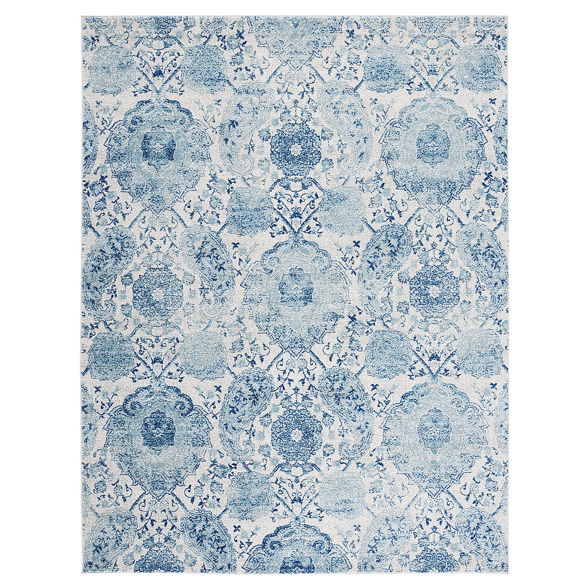 SAFAVIEH Madison Collection Area Rug - 8' x 10', Cream & Turquoise, Boho Chic Glam Paisley Design, Non-Shedding & Easy Care, Ideal for High Traffic Areas in Living Room, Bedroom (MAD600E)