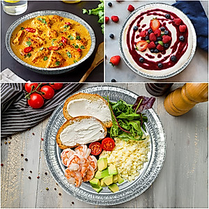 RTUDOPUYT 9 Inch Disposable Pie Pans, 15pc Aluminum Foil Pie Tins, Aluminum Foil Pans for Tart Baking, Storing, Serving & Reheating - Standard Size