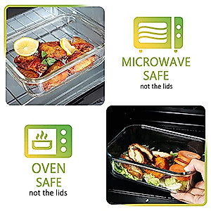 M MCIRCO [5-Packs, 36 Oz.] Glass Meal Prep Containers with Locking Lids Glass Food Containers,Airtight Lunch Container,Microwave, Oven, Freezer and Dishwasher (4.5 Cup, White)