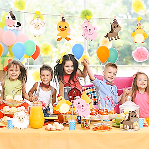 Blulu 28 Pieces Farm Animal Party Decorations Farm Animals Centerpiece Sticks Animals Cutouts Table Toppers for Theme Party Birthday Party Baby Shower Supplies (Farm Animal)