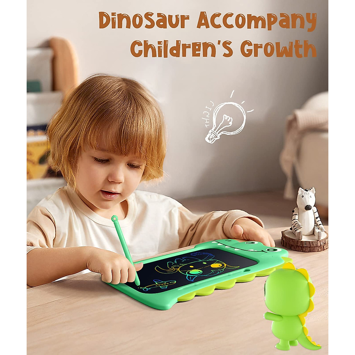 LCD Writing Tablet for Kids, Drawing Tablet Doodle Board Toddler Toys, Dinosaur Toys Tablet for Boys Girls 3 4 5 6 7 8 Years Old, Birthday Gift Doodle Drawing Writing Pad Education Learning Toys