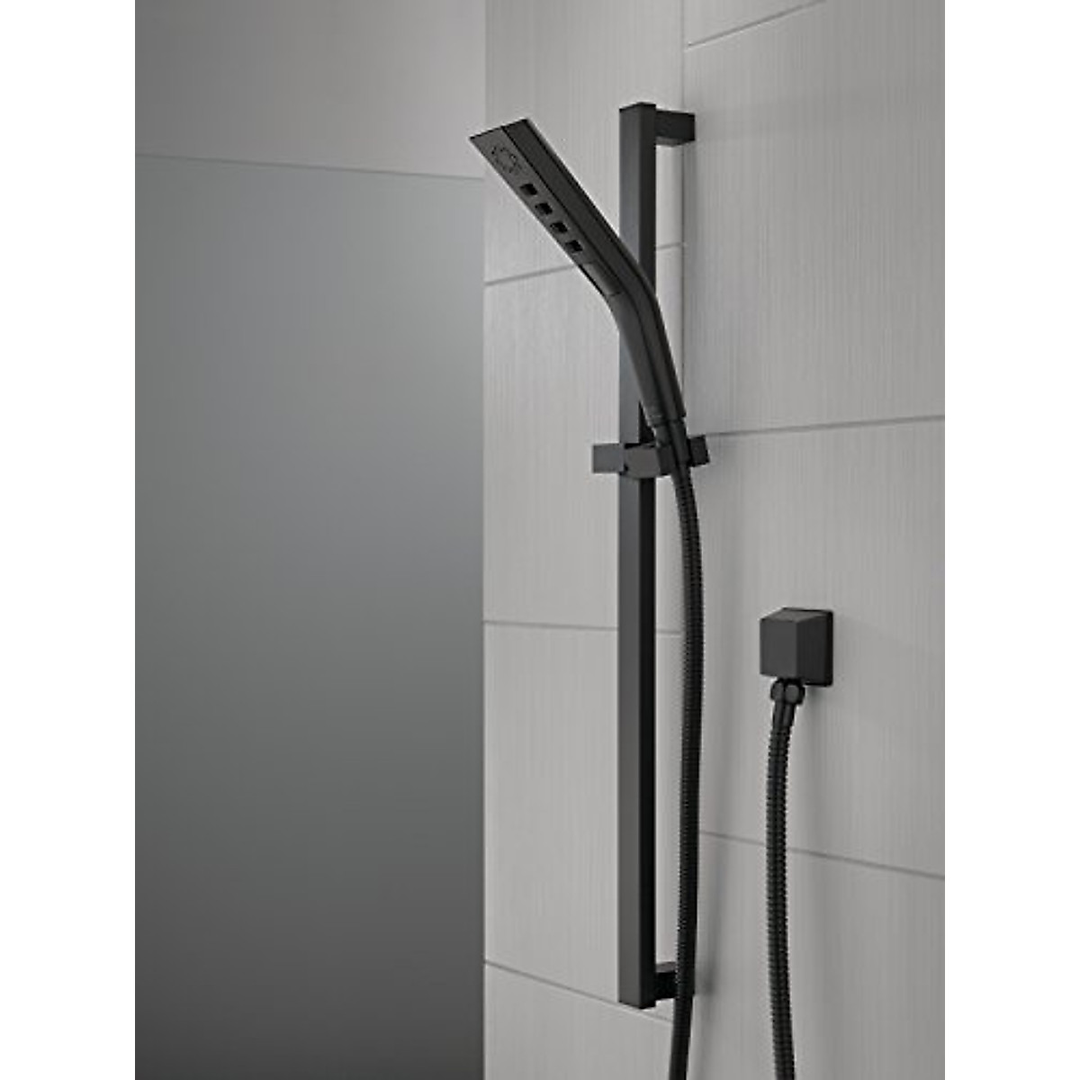Delta Faucet 3-Spray H2Okinetic Slide Bar Hand Held Shower with Hose, Black Handheld Shower Head, Slide Bar Hand Shower, Handheld Shower, Detachable Shower Head, Matte Black 51799-BL
