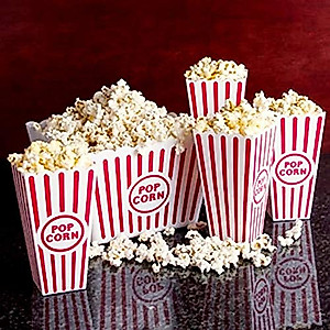 Adorox (Set of 4) Movie Theater Style Popcorn Containers Set (Reusable plastic)