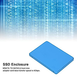 SSD Adapter Enclosure Kit, Aluminum Alloy SSD Adapter Enclosure with high Heat Dissipation for Office and Home Computer Blue