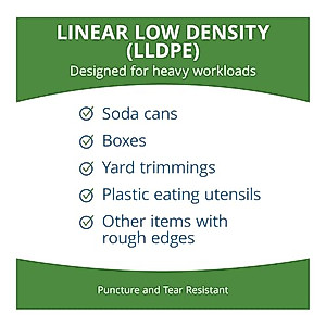 STOUT by Envision G3340E11 Controlled Life-Cycle Plastic Bags, 33" x 40", 33 gal capacity, 1.10 mil thickness, Green (Pack of 40)