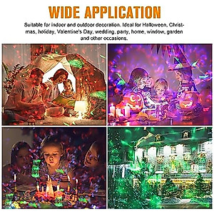 Halloween Christmas Lights Projector Outdoor,Water Wave Aurora Holiday Spotlight with Remote Control,Waterproof LED Landscape Light for Halloween Wedding Party Garden Landscape Wall Tree Decoration