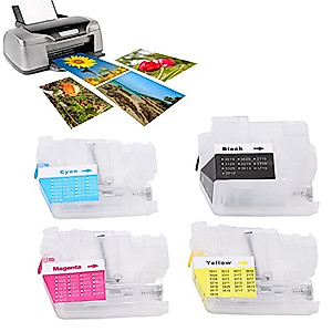 Refill Cartridge Replacement, Sturdy Refill Cartridge Smoothly Output Good Sealing Magenta Blue Yellow Black PP for Printer (LC3219)