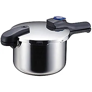 Pearl Metal HB-2058 Pressure Cooker, Stainless Steel, 1.6 gal (5.5 L), Light to Use, Switchable, One-Hand, Time-Saving Induction Compatible