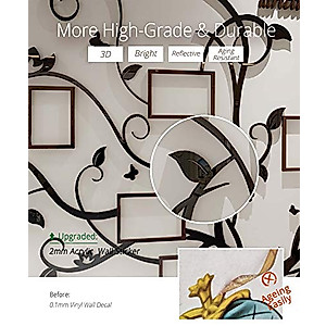 DecorSmart Antlers Family Tree Wall Decor for Living Room, 3D Removable Picture Frame Collage DIY Acrylic Stickers with Deer Head and Quote Family Like Branches on a Tree