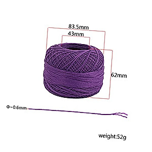 Ciieeo 1 Roll Yarn Wool Yarn Purple Yarn Hand Knitting Yarn Cotton Linen Yarn Cotton Warp Thread Crochet Yarn Cotton Yarn to Weave Purple Cotton Ball Cotton Blend Sock Yarn