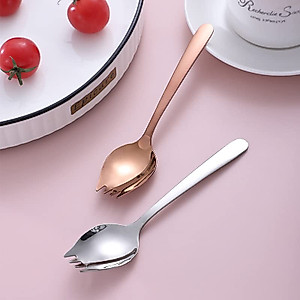 5PCS Rainbow Salad Dessert Fork, Stainless Steel Spaghetti Forks Perfect for Home and Kitchen-15cm (Multicolor)