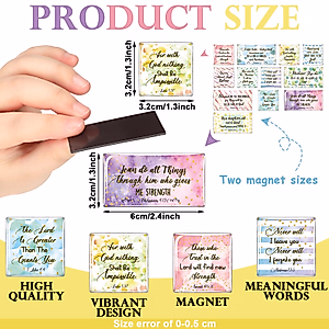 Oudain 36 Pcs Christian Magnets Inspirational Bible Verse Magnets Christmas Refrigerator Magnets Motivational Scripture Quotes Magnet Mini Bulk Fridge Magnets for Xmas Gifts Locker Decor Supplies