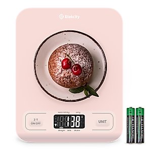 Etekcity Food Kitchen Scale, Digital Grams and Ounces for Weight Loss, Baking, Cooking, Keto and Meal Prep, LCD Display, Medium, Pink