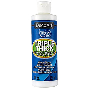 DecoArt Triple Thick Gloss Glaz, 8 fl oz Bottle,White Blue