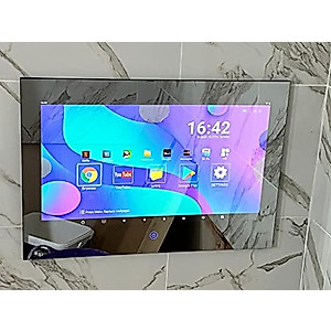 Haocrown 21.5 inch Bathroom TV Touchscreen IP66 Waterproof Smart Mirror TV for Bathroom with Android 11.0 System & 500 High-Brightness Built-in HDTV(ATSC) Tuner, Wi-Fi Bluetooth(Nearly New)