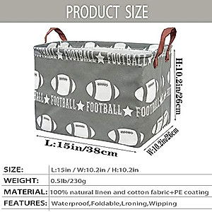 BOOHIT Rectangular Storage Basket, Nursery Hamper, Canvas Fabric, Waterproof PE Coating, Lightweight and Durable, 15.35 in L x 9.8 in W x 8.67 in H