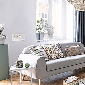 Bates- Screwless Decorator Wall Plates, 4 Gang Wall Plate, Decorator Wall Plate, Outlet Covers, Wall Plates, White Outlet Covers, 4 Gang Screwless Wall Plate, Screwless Wall Plate.