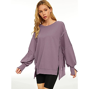 Trendy Queen Womens Oversized Sweatshirts Hoodies Crewneck Shirts Fall Outfits Teen Girls Y2k Winter Clothes Nutmeg S