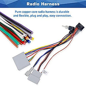 Fiegromech Radio Stereo Wiring Harness Replacement for Honda CRV 2007-2011 and Honda Civic 2008-2011, 16 Pin ISO Car Radio Power Speaker Cable with Antenna Adapter