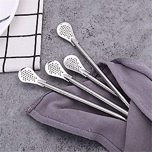 Wenplus 6 Pcs Yerba Mate Bombilla Drinking Filter Straws with 2 Pcs Cleaning Brushes Detachable Stainless Steel Drinking Straws, 7.3 Inch