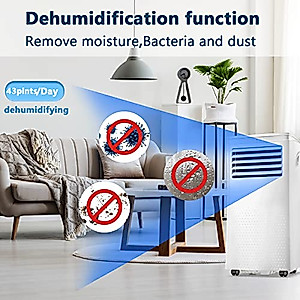 Joy Pebble Portable Air Conditioner,10000BTU Portable AC Unit for Room Cools up to 450 sq.ft, 3 In 1 Air Conditioner with Cool,Fan and Dehumidifier, Remote Control&24Hour Timer