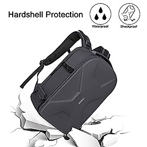 MOSISO Camera Backpack, DSLR/SLR/Mirrorless Photography Camera Bag 15-16 inch Waterproof Hardshell Case with Tripod Holder&Laptop Compartment Compatible with Canon/Nikon/Sony, Gray