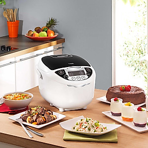 T-fal RK705851 10-In-1 Rice and Multicooker with 10 Automatic Functions and Delayed Timer, 10-Cup, White