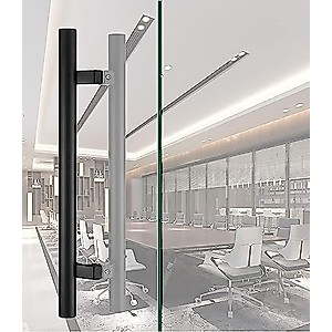 Barn Door Push Pull Door Handle 20/24/32/40/48inch Entry Glass Door Handles, Matte Black Steel Sliding Barn Shower Door Handle for Interior/Exterior Door, Back-to-Back Model ( Size : 50cm(19.7in) )
