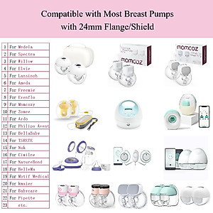 6pcs Flange Insert 17/19mm Compatible with Medela/Spectra/Elvie/Momcozy/TSRETE/Willow/KISSBOBO/MomMed/Bellababy Breastpump 24mm Breast Shields/Flanges.Reduce 24mm Niple Tunnel Down to 17/19mm,3pc/Each