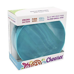 ChooMee Silicone Suction Bowls | Extra Strong Suction with Firm Bowl | Ideal for Infant and Toddler Baby Led Feeding | Large 1 CT