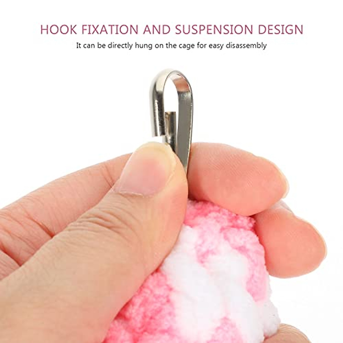 PATKAW Hamster Hanging Toy Rat Toys Bird Rope Perch Swing Toy for Cage Accessories Climbing Exercising Pink White