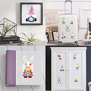 MALLMALL6 36Pcs Make a Easter Bunny Gnome Sticker Game DIY Art Crafts Your Own 6 Kinds Cartoon Characters Stickers Mixed and Matched Games Decorations Party Favors Birthday School Supplies for Kids