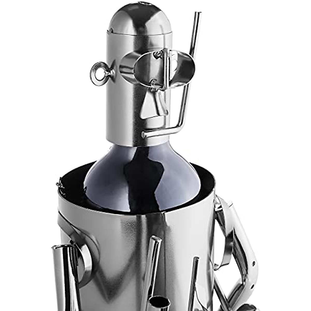 BRUBAKER Wine Bottle Holder Spearfishing, Scuba Diver with Speargun - Metal Sculpture - Wine Rack Decor - Tabletop - with Greeting Card